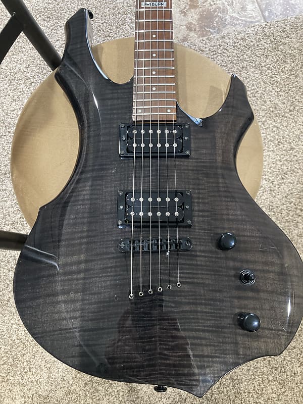 ESP LTD F-100FM See Thru Black w/gig bag | Reverb