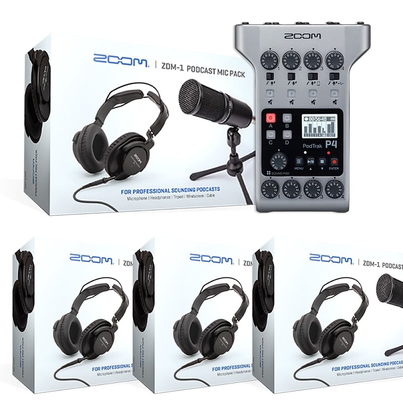 Zoom Podtrak P4 Podcasting Bundle - 4 Person | Reverb