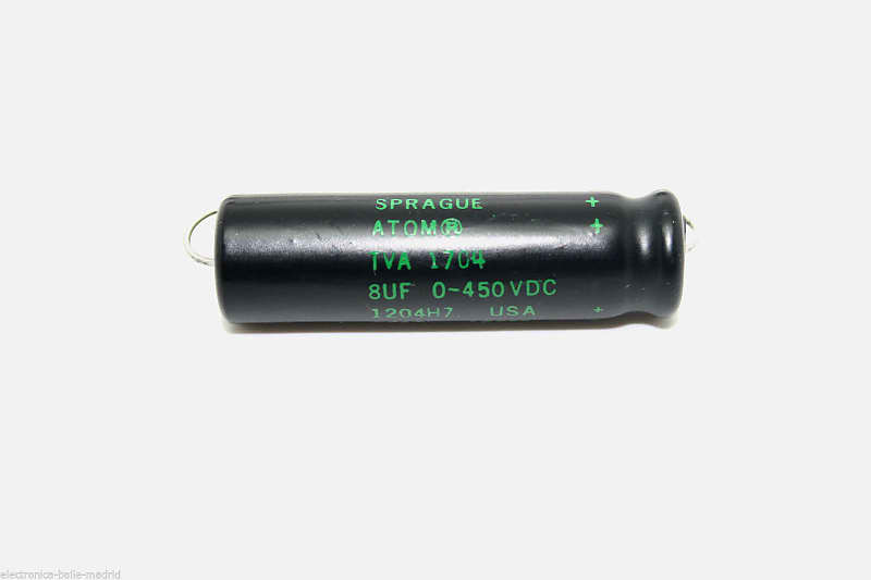 SPRAGUE ATOM 8uF 450V CAPACITOR FOR VINTAGE AMPLIFIER FENDER | Reverb