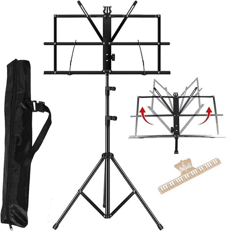 2-in- 1 Music Stand Portable Folding Sheet Music Stand | Reverb