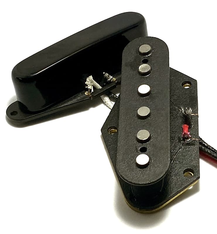 Dragonfire Tele True Texas Pickup Set, Black Bridge w/ BLACK | Reverb