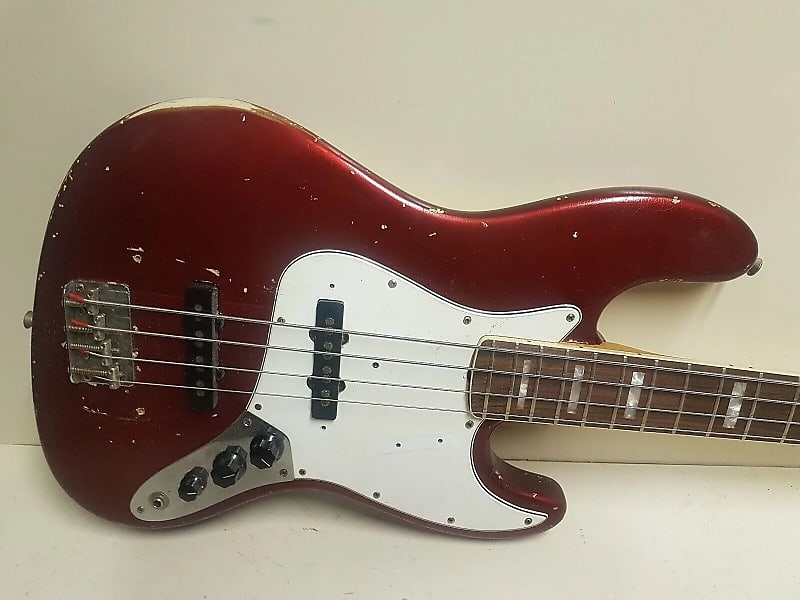 1966 FENDER JAZZ BASS - CANDY APPLE RED & MATCHING | Reverb UK