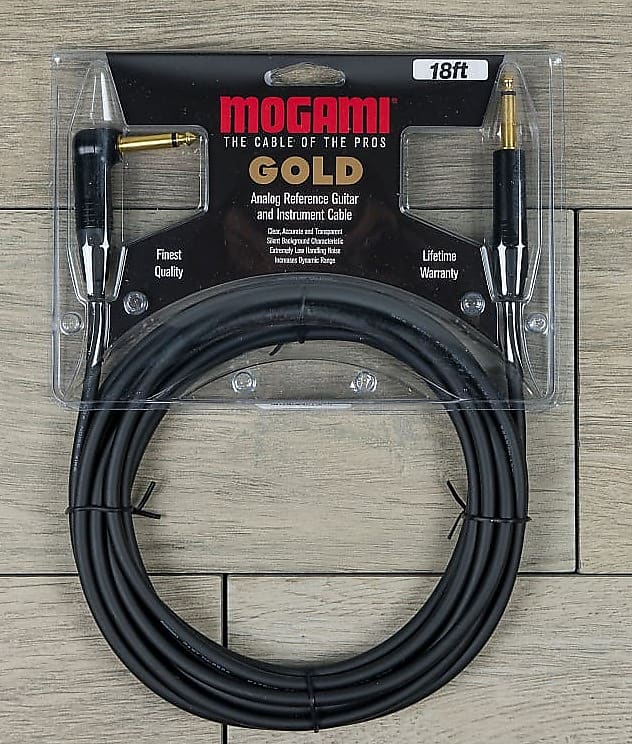 Mogami Gold Instrument-18R 1/4" TS to Right Angle 1/4" TS - | Reverb