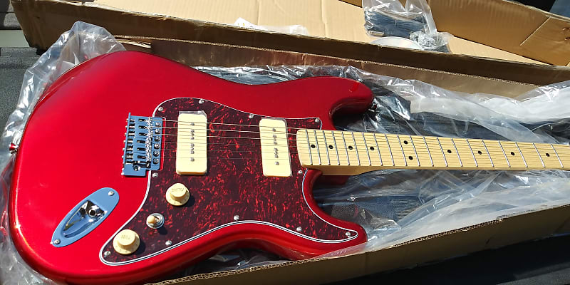 STRATOCASTER P90 CANDLE APPLE CUSTOM STRAT KILLER, MAHOGANY, | Reverb