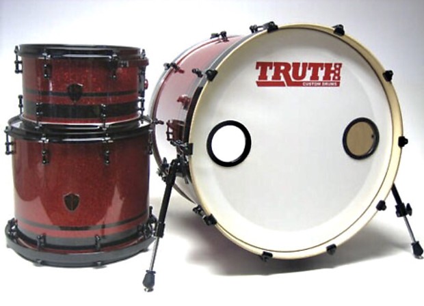 Truth Custom Drums - Red & Black Striped Sparkle - 13", 16", | Reverb