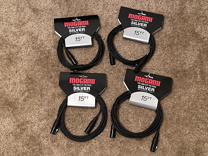 Mogami Silver Series XLR Microphone Cable 15 ft. (x4) | Reverb