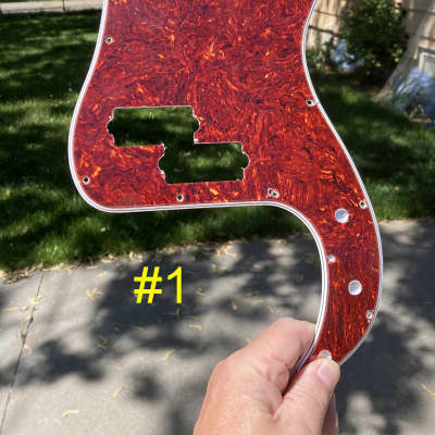Precision Bass Pickguard 4 Ply Dark Red Tortoise Shell | Reverb