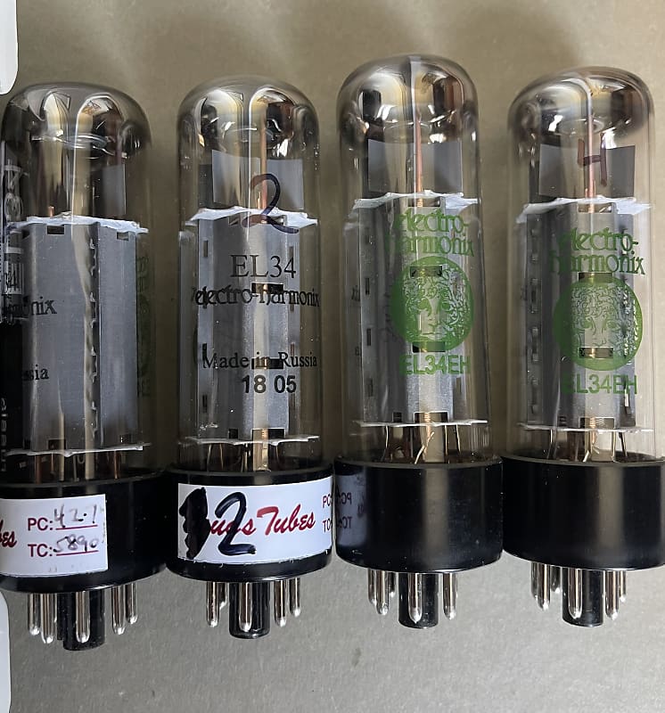 Electro-Harmonix EL34 matched quad set tubes | Reverb