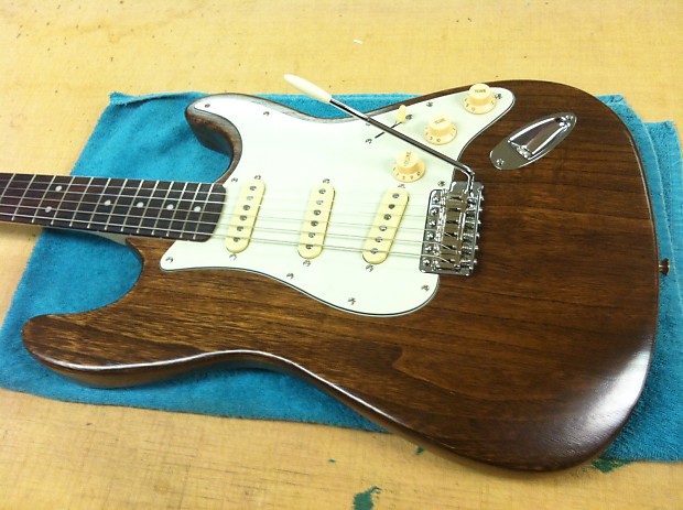 Stratocaster Partscaster Walnut with Mint Green Squier Neck | Reverb