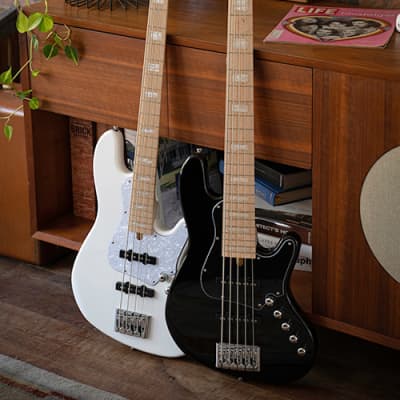 Cort Elrick NJS 5 White 5 String Electric Bass Bartolini | Reverb
