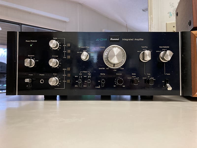 Sansui AU-11000 Integrated Amplifier 1977 Black Aluminum face | Reverb