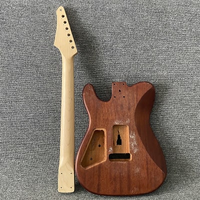 Mahogany Wood Telecaster Tele Style Guitar HH Body with Maple | Reverb