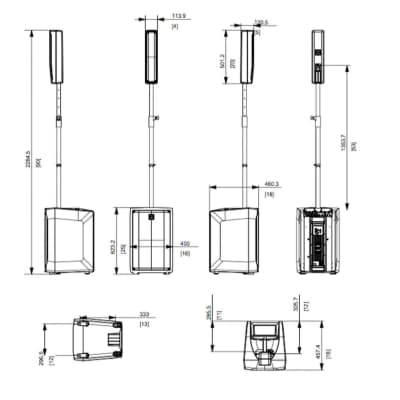 RCF EVOX Active 12" 1400 Watts Portable Line Column Array | Reverb