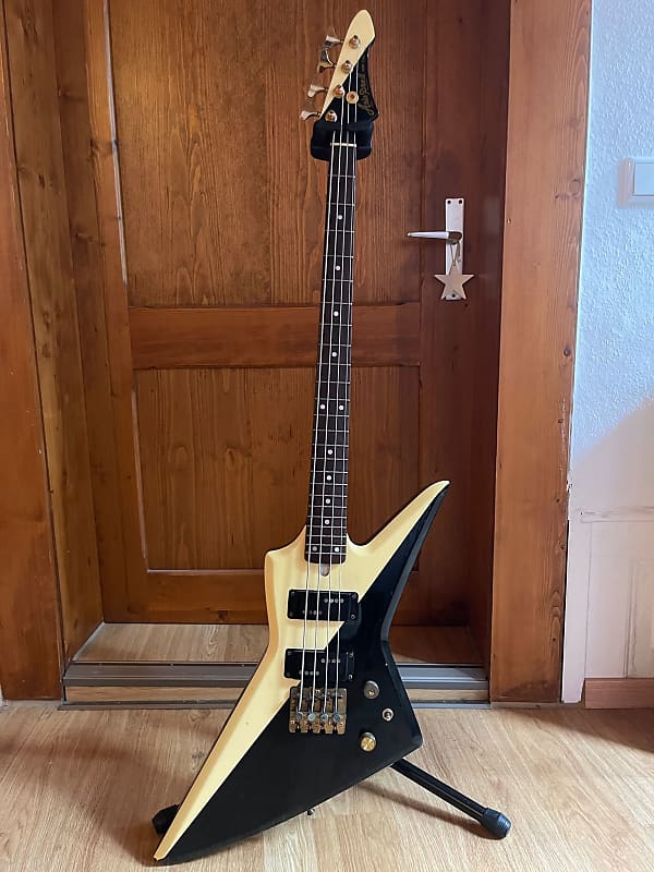Aria Pro II ZZB Custom Explorer Bass - 1984 Aged White and | Reverb