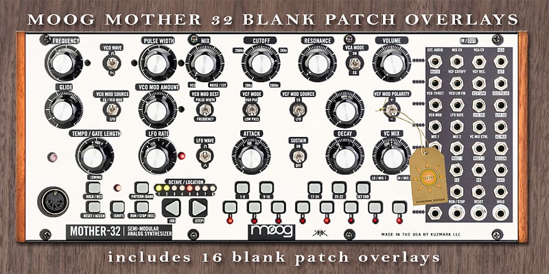 Moog Mother 32 Blank Patch / Preset Overlay Set ( Pack of 16 | Reverb