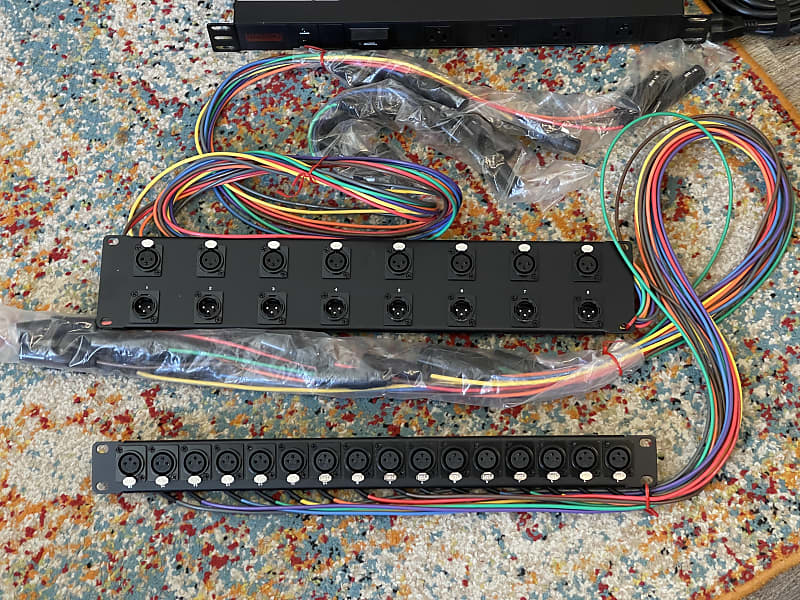 Custom 16 Male 16 Female XLR Patchbay Rack Panel Series Snake | Reverb