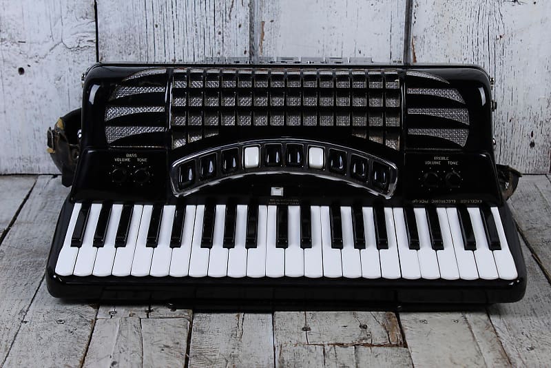 Excelsior Symphony Grand Piano Accordion Black LMMH 41 120 | Reverb Excelsior Symphony Grand Piano Accordion Black LMMH 41 120 | Reverb