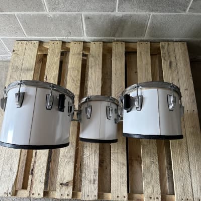Ludwig USA Made Marching Tri Tom With Vest Carrier - White | Reverb