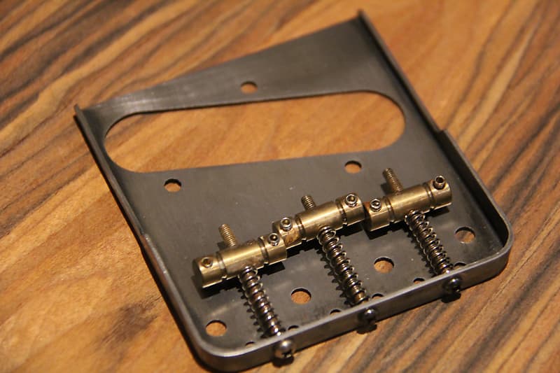 Bells Lake No. 008 Gun Metal Double Cutaway Tele Bridge | Reverb UK