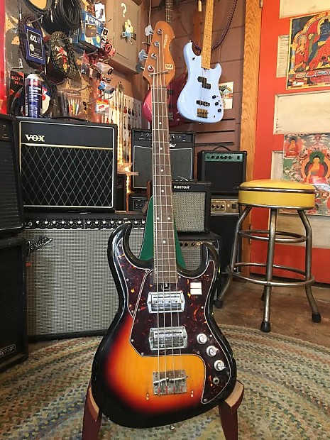 Weltron (Teisco?) Vintage Bass Guitar COOL 1960s 3 Color | Reverb