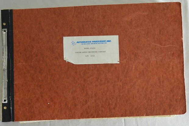 API 1604 Original Console Manual | Reverb