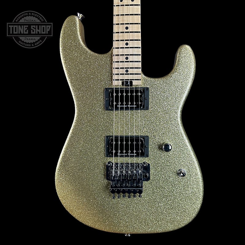 Charvel Custom Shop San Dimas 2H FR Gold Sparkle w/case | Reverb