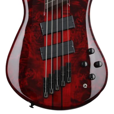 Spector NS Dimension 5 Bass Guitar - Inferno Red Gloss Bundle | Reverb
