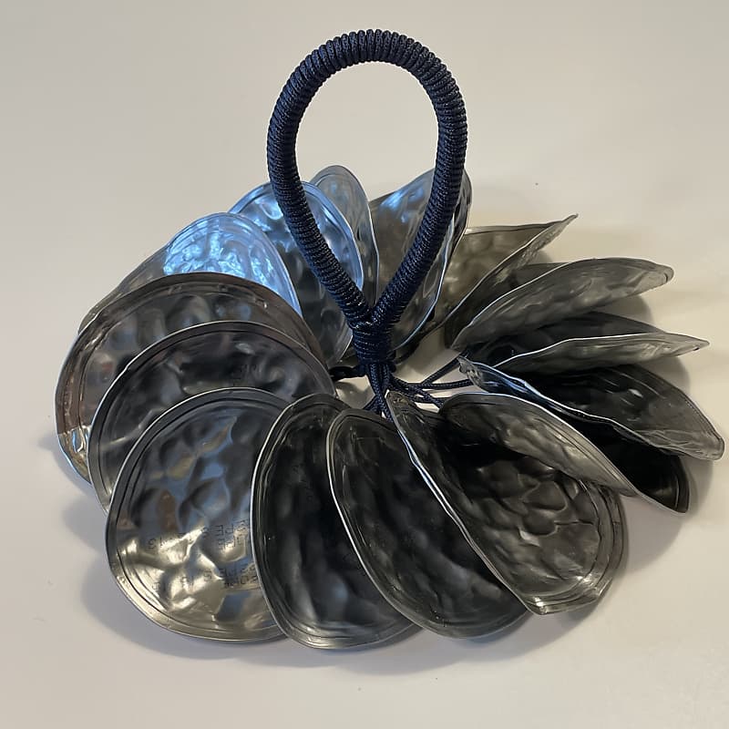 Upcycled Percussion - Hammered Metal Discs Hand Rattle / | Reverb