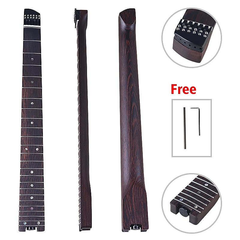 Wenge Wood Headless Guitar Neck, 24 Frets Fingerboard | Reverb