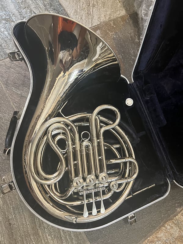 C. G. Conn 8D Silver Double French horn. Made in USA | Reverb