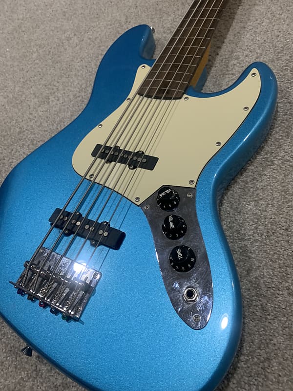 SX 5-String Fretless bass 2000's - Light blue metalic | Reverb