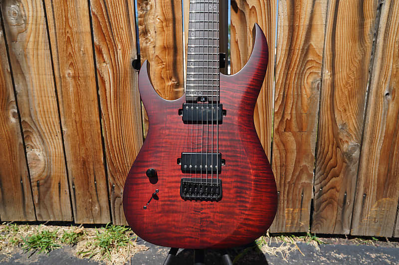 Schecter DIAMOND SERIES Sunset-7 Extreme Scarlet Burst Left | Reverb