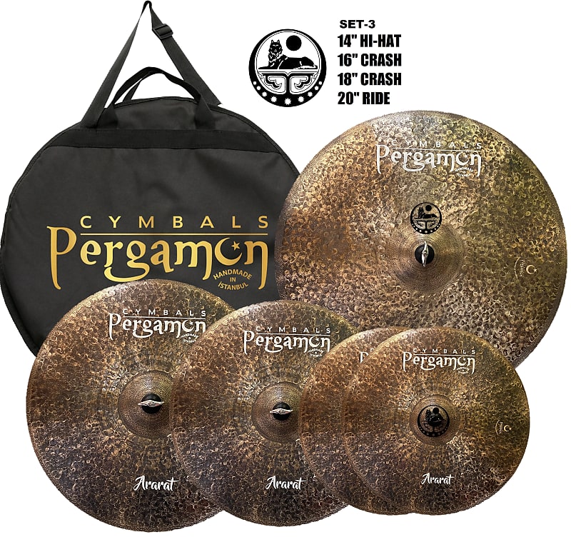 Pergamon Ararat Cymbal Pack Box Set-3 14HH-16C-18C-20R-inch | Reverb
