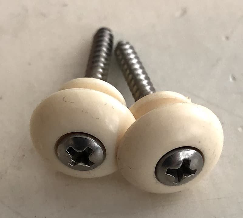Hofner H69/8 Strap Buttons - (2) Cream Plastic 2023 - Cream | Reverb
