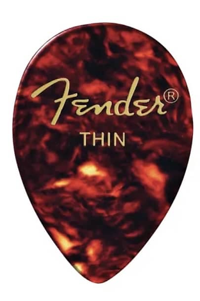 Fender Classic Celluloid 358 picks ( THIN ) 12 pack Tortoise | Reverb