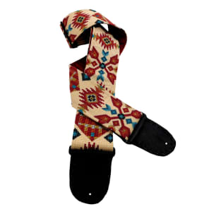 Native American Bead Style Guitar Strap Handmade Red, Orange, | Reverb