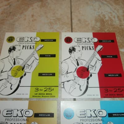 Set of Four Vintage NOS 1960's Eko Professional Guitar Pick | Reverb