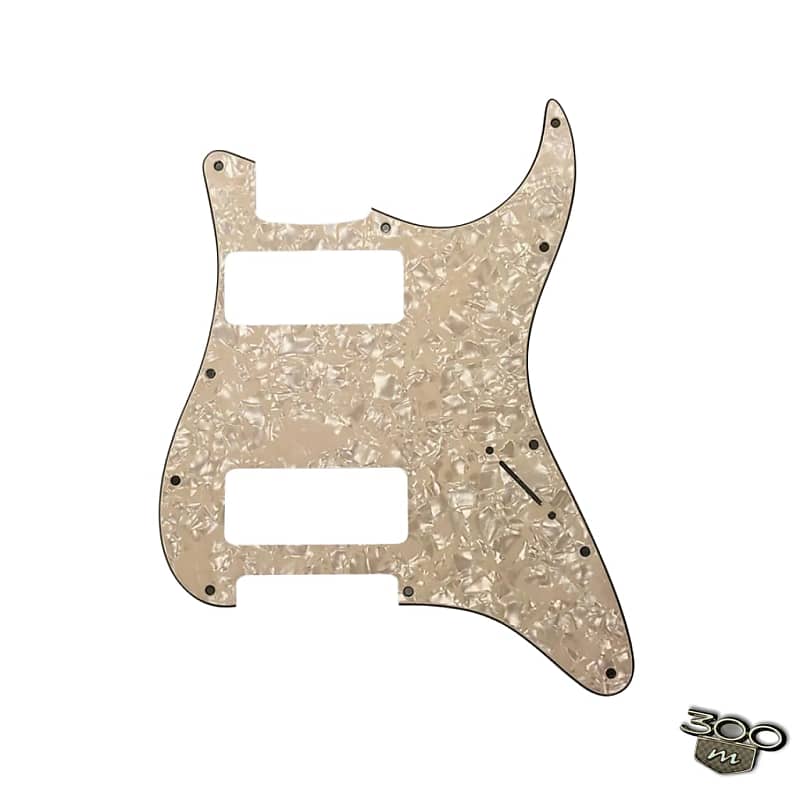 4 Ply Parchment Pearl Double P90 Strat Style Pickguard | Reverb