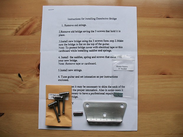 CJ Tooling Danelectro Baritone Replacement Bridge and Steel | Reverb