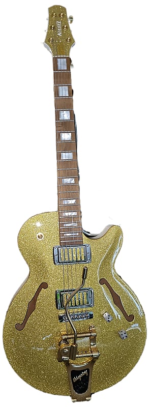 Kiesel SH550 550 Metal Gold Flake semi hollow rockabilly | Reverb