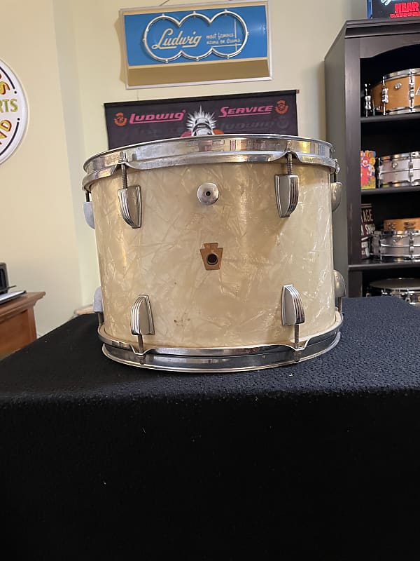 Ludwig 9x13 Rack Tom with Hoop Mount 1940’s - White Marine | Reverb