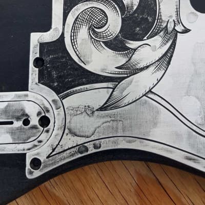 Custom telecaster hand-engraved floral relic aluminum | Reverb France