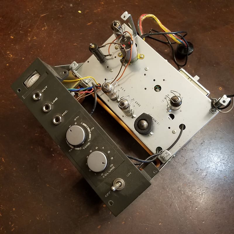 Akai Unknown small stereo tube amp 6AR5 6AU6 1965-1975 - Dark | Reverb