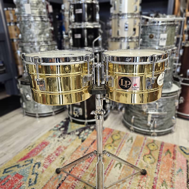 LP Tito Puente Brass Timbalitos 9 1/4" & 10 1/4" with Stand | Reverb