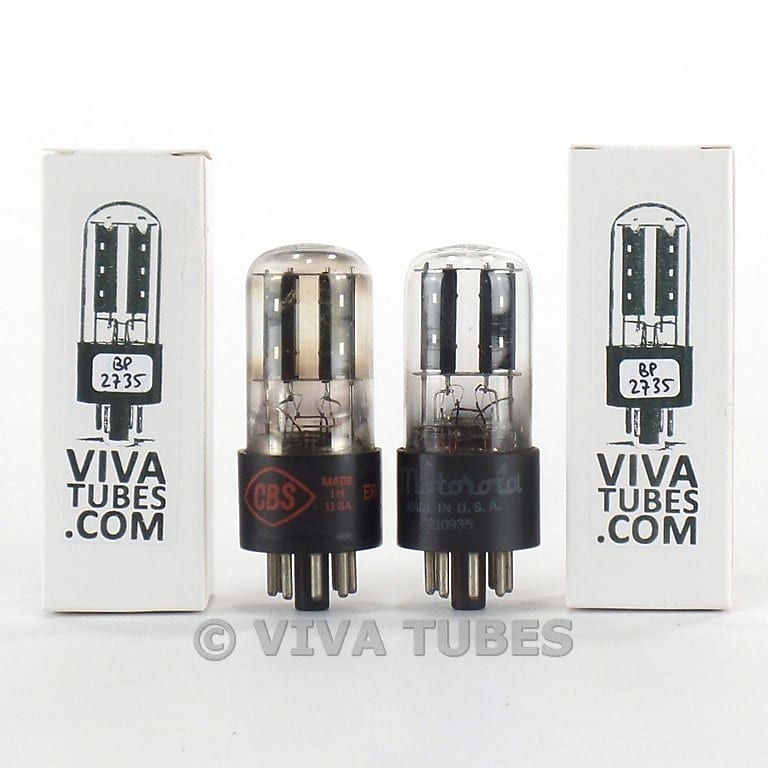 Matched Pair CBS Hytron 6SN7GT Black 2 Rivet T TALL Tubes 86% | Reverb