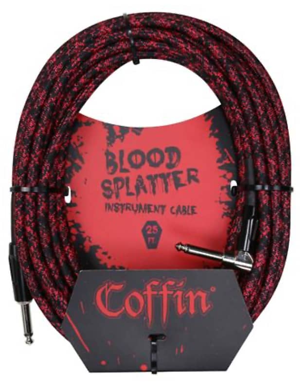 Coffin cable 25ft- Blood splatter finish | Reverb
