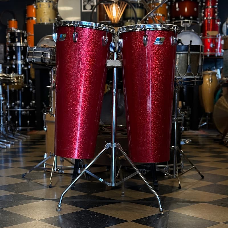 VINTAGE 1970's Ludwig Conga Set in Red Sparkle | Reverb Canada