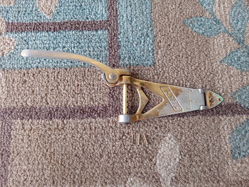 Vintage 1960's Gretsch Bigsby Gold B6 Vibrato Tailpiece w/ | Reverb