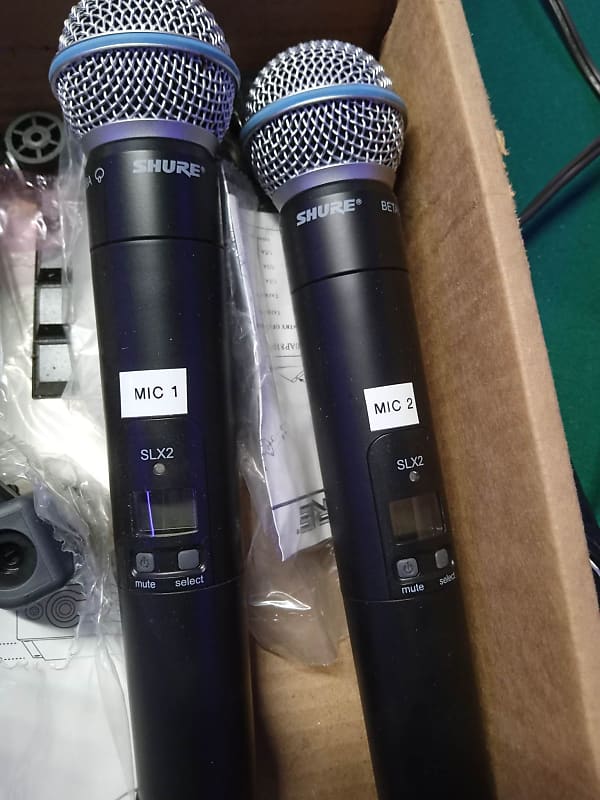 TWO (x2) Shure SLX2 Wireless Transceiver Microphones L4, | Reverb