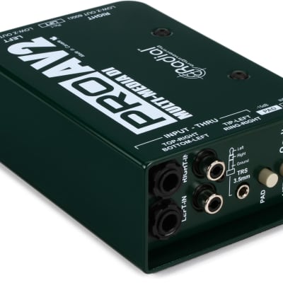 Radial ProAV2 2-channel Passive A/V Direct Box Bundle with | Reverb